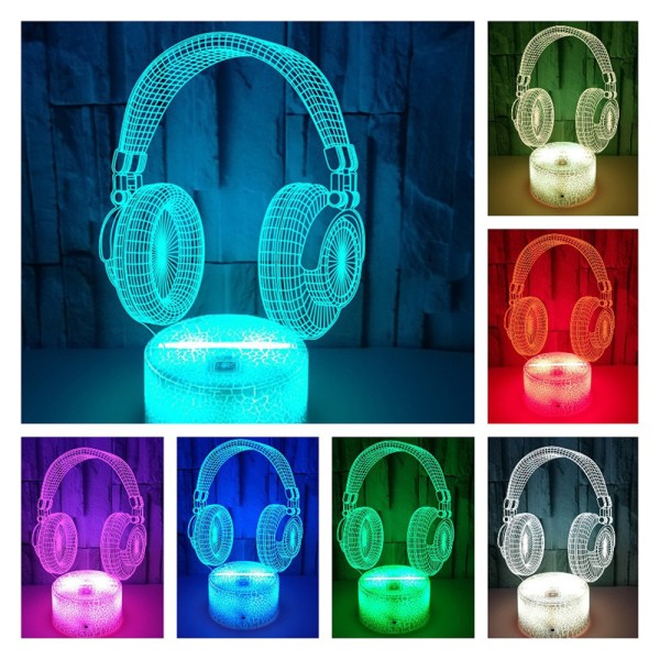 Quality 7 Or 16 Colors 3D LED Night Light 3W CE 3D Acrylic Night Light With Cracked Base for sale