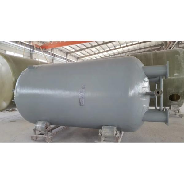 Quality 2.5m3 Green Cylindrical FRP Horizontal Tank For Water Purification for sale