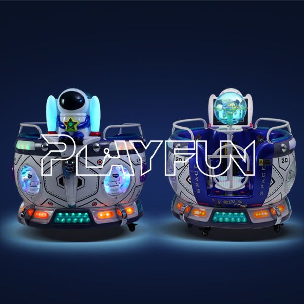 Quality Playfun Space cup rides MP5 Rotate cup plastic kiddie rides kids game machine for sale