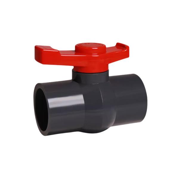Quality UPVC Compact Square Butterfly Ball Valve Parts With Handle 4 Inch for sale