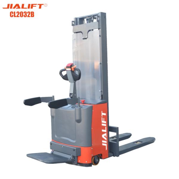 Quality Full Electric Stacker Handling Equipment Standing On 2000 kg Lifting Height 3200mm for sale