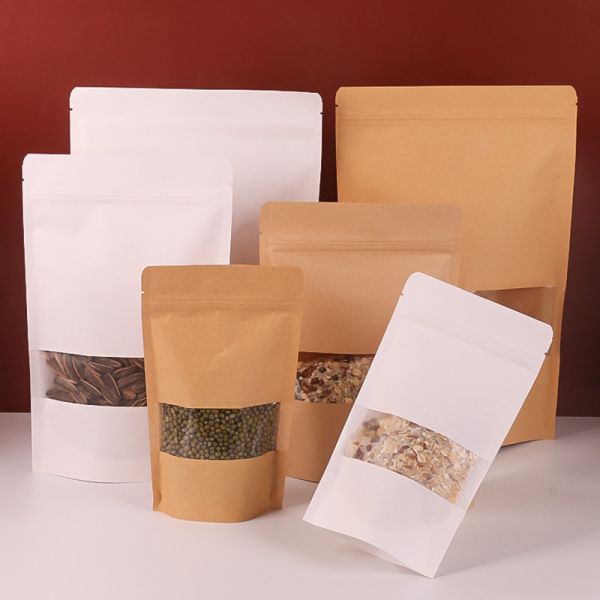 Quality Customizable Stand up Pouch With Window Food Packaging Bag Ziplock Bag for sale