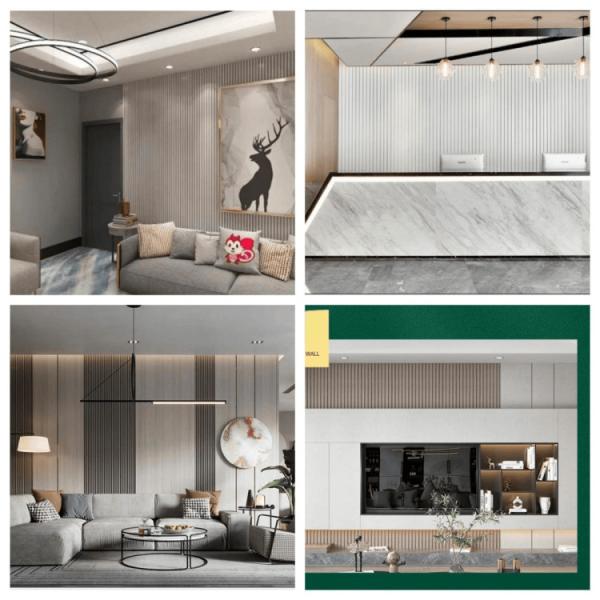 Quality Moisture Proof Slat Interiored Nano PVC Wood Effect Indoor Fluted Wall Panel for sale