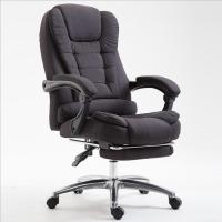 China Luxury Office Black Leather Computer Chair Height Adjustment factory