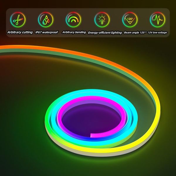 Quality 12w/M Flexible Diy Led Neon Light Tube Rgb With Controller Power Adapter for sale