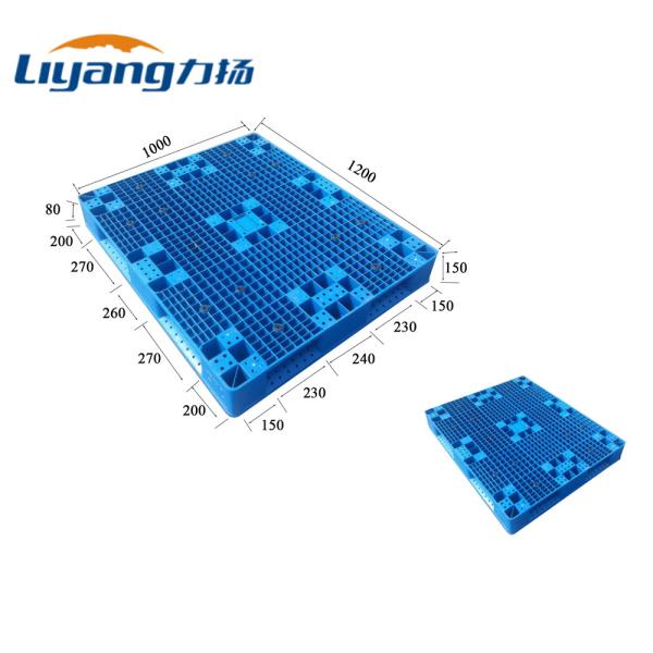 Quality Euro HDPE Rackable Plastic Pallets 1000*1200mm Large Reversible for sale