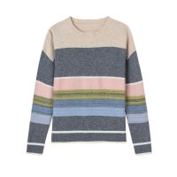 Quality O Neck Striped Bespoke Sweaters Unisex Long Sleeve Knitted Pullover for sale