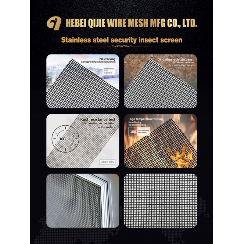 20mesh X 0.18mm Soft Black Stainless Steel Insect Screen / Fly Screen Wire Mesh For Harsh Environments 2
