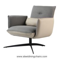 china Stitched Lounge Black Iron 44CM 78cm Metal And Fabric Dining Chairs