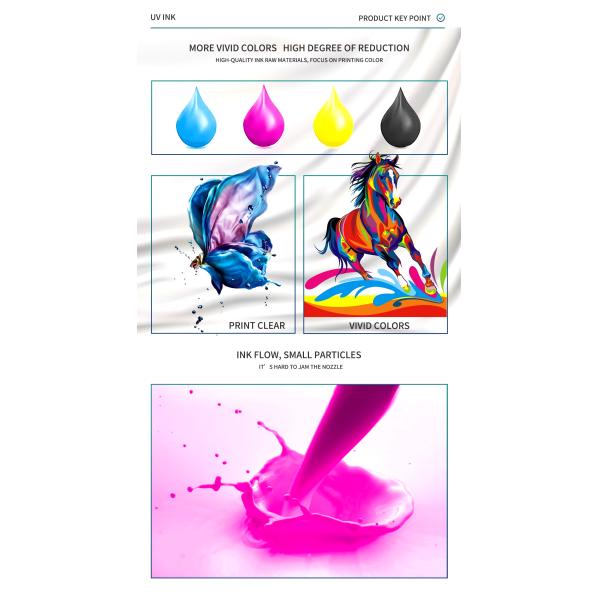Quality 1000ml cmykw Led-UV Ink for Digital Printing inkjet printer i3200 xp600 for sale