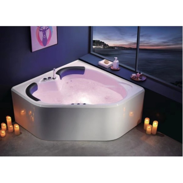 Quality 1500mm Diamond Series Corner Whirlpool Bathtub For 2 Persons for sale