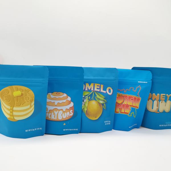 Quality 3.5g 7g 14g 28g Mylar weed Bags Stand Up Zipper Food Storage Pouch for sale