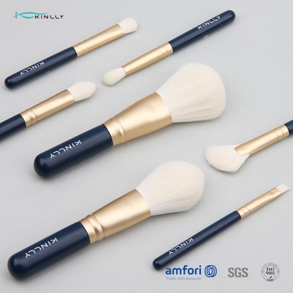 Quality 7PCS Navy Blue Paper Box Mini Makeup Brush Set for sale