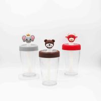 Quality Plastic Transparent Custom Made Water Bottles With Straw PP Lid for sale