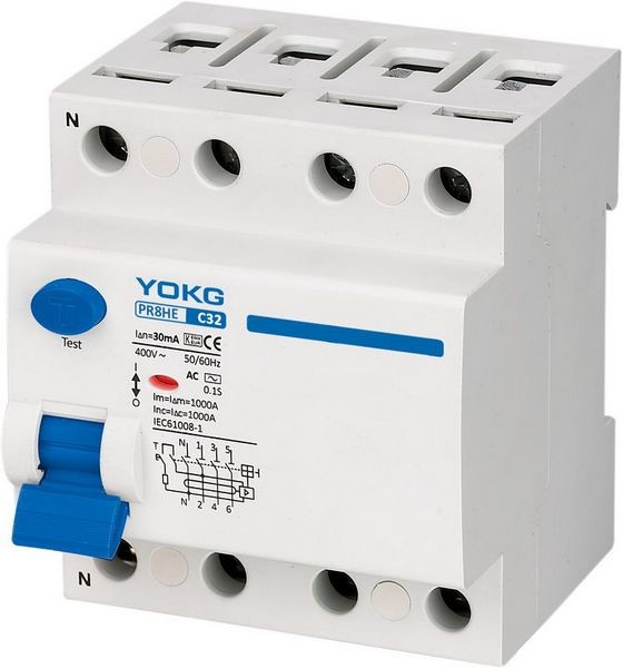 Quality 10kA 2 Pole RCBO Household Circuit Breaker PR8HE 4 Pole for sale