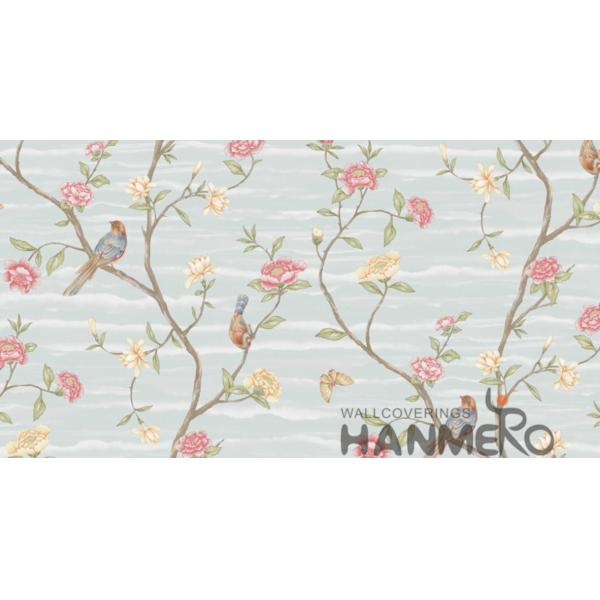 Quality Embossed Vinyl Wallpaper Flowers And Birds Soil Case Classic Style for sale