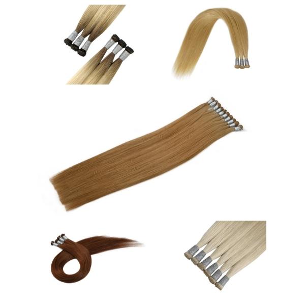 Quality 0.300kg Package Weight Hand-Tied Russian Virgin Remy Hair Weft Extensions Tangle-Free for sale
