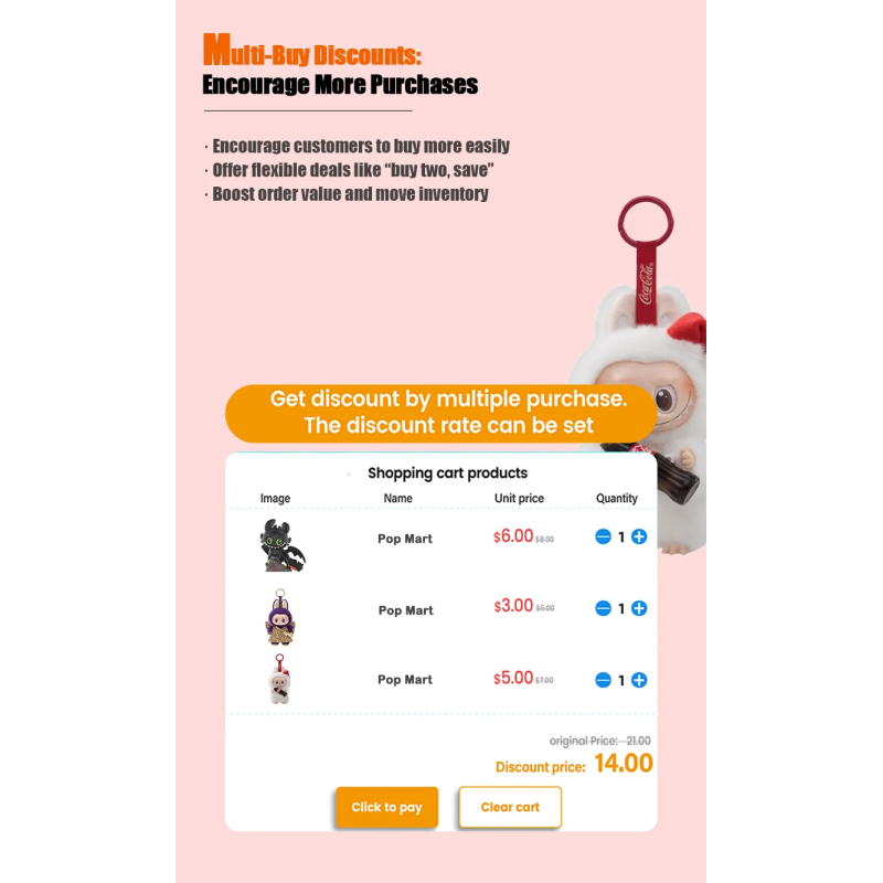 You can set a multi-buy discount for your blind box vending machine.
