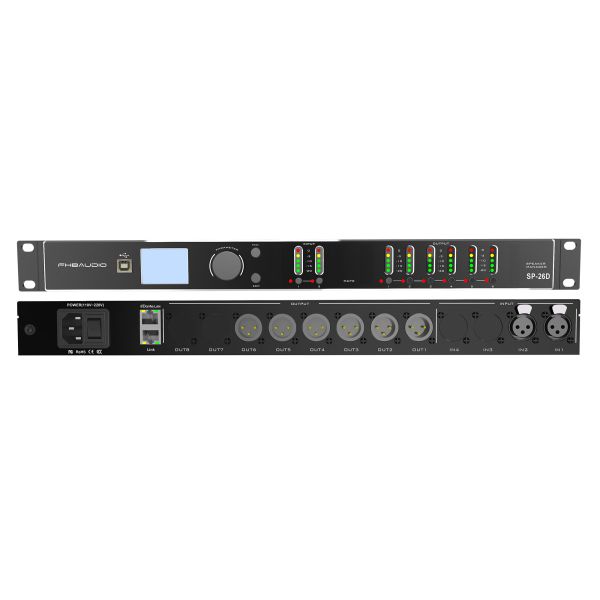 Quality Aluminum SP series Dante DSP Processor 2 in 6 out FIR Speaker Management System for sale