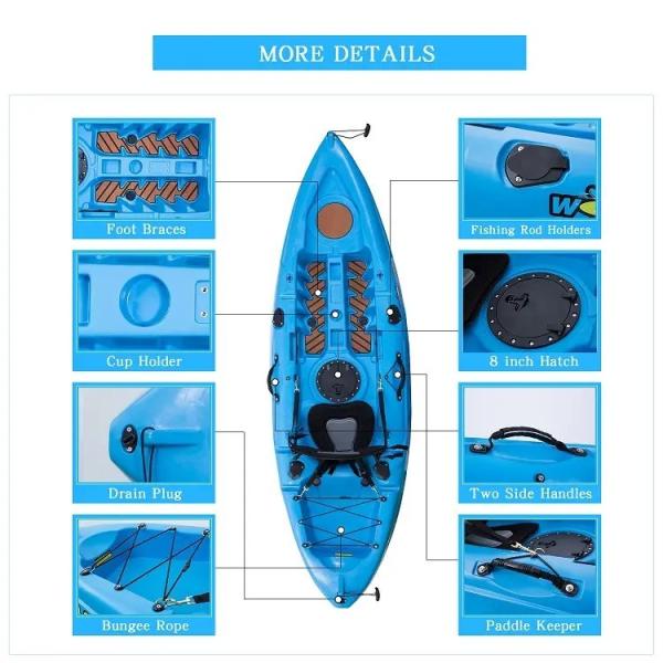 Quality Single LLDPE Plastic Kayak Fishing Canoe Paddle Ocean Kayak for Unmatched for sale