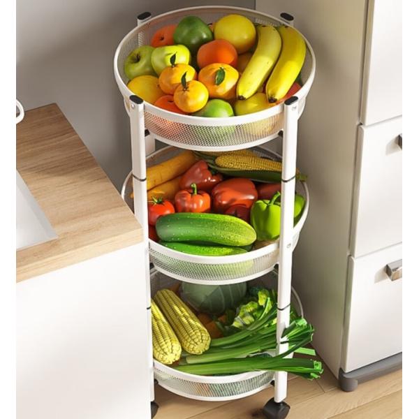 Quality OEM Vertical 360 Degree Rotating Storage Rack Floor Standing Rotatable Vegetable for sale