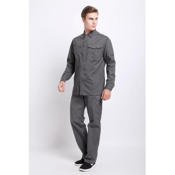 Quality Flap Suit Anti Static Fabric Gray Jacket Work Clothes for sale