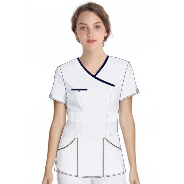 Quality Customized Short Sleeve 42% Polyester Nurse Medical Uniform Antimicrobial for sale