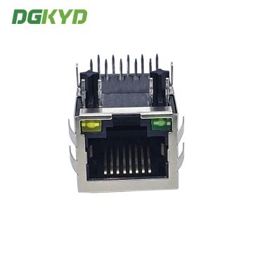 Quality Metal shield right angle 1000 base RJ45 modular jack with magnetic transformer for sale