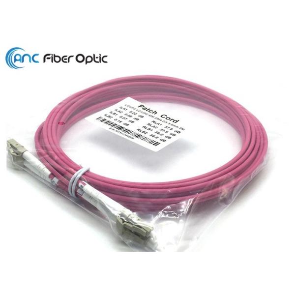 Quality LC To SC Fiber Patch Cable Violet OM4 50 / 125 Duplex Bend Insensitive for sale