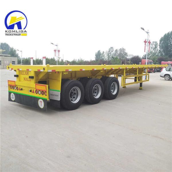 Quality 30-100t Loading Capacity Steel 3 Axles Flatbed Semi Trailer Transportation Trailer for sale