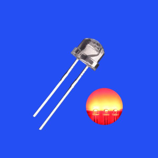 Quality 0.5W 5mm 620-630nm Red Color 4000mcd-5000mcd Strawhat Shape Clear Lens 120deg LED Diode for sale