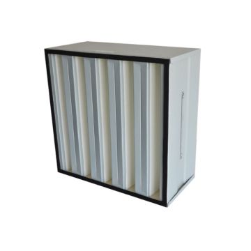 Quality H12/H13 V Bank Air Filter Galvanized Frame Mini Pleated Hepa Filter for sale