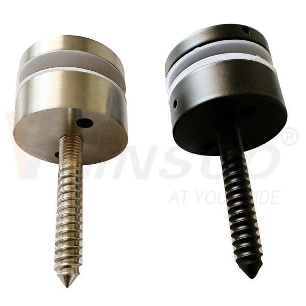 Quality Hairline Black Satin M10 Advertising Screw AISI 304 316 Stainless Steel Standoff Pin Glass Adaptor Fit For 8mm-12mm 24mm for sale