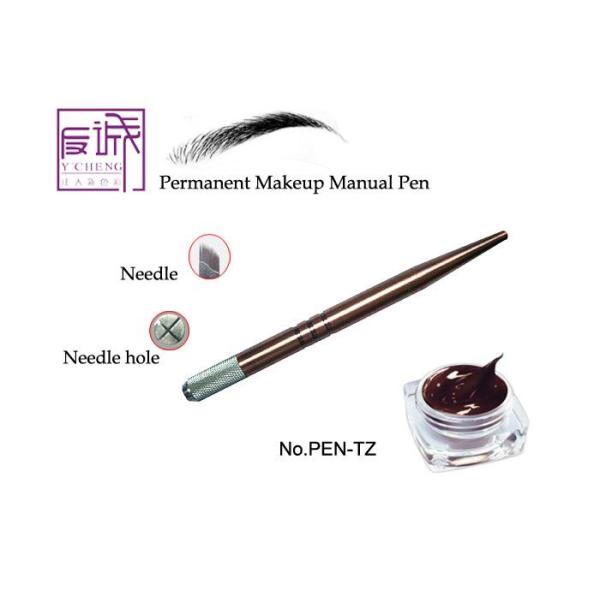 Quality Heavy Permanent Makeup Copper Manual Tattoo Pen for 15-Prong Curved Needles for sale