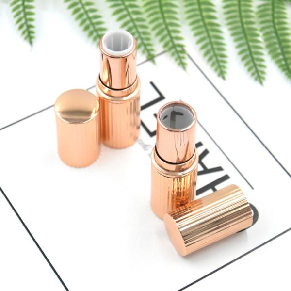 Quality SGS Screen Printing Round Gold Empty Lipstick Tubes Bulk 4g for sale
