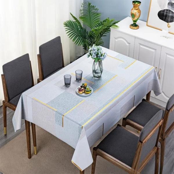Quality Oil Proof Rectangle Floral Tablecloth PVC Restaurant Tablecloth Roll and for sale