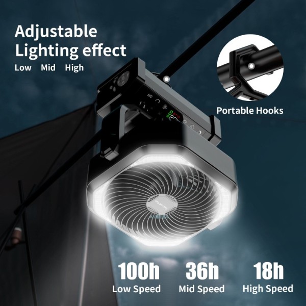 Quality Socool Fan 20000mAh Suspension Desk Fan Remote Controlled with LED Light Rechargeable for sale