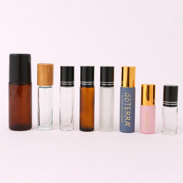Quality Glass Perfume Roller Ball Bottles Bamboo Or Wooden Lid 5ml 10ml 15ml for sale