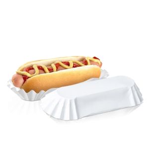 Quality Disposable Package for 6'' Food White Fluted Sandwiches Hamburgers and More in for sale
