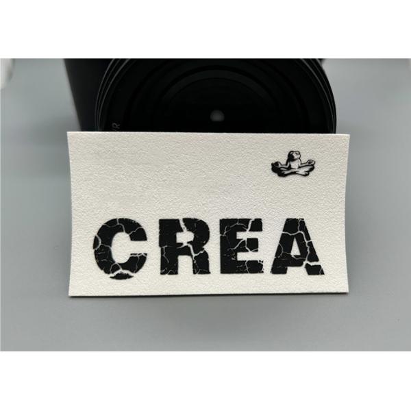 Quality Good Washable White Microfiber Screen Printed Patches With Matte Silicone Logo for sale