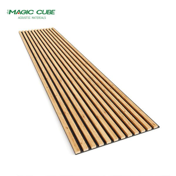 Quality Sound Absorption Slat Acoustic Panel Mdf Wooden Wall Panel Akupanels Edge to Edge 13mm for sale