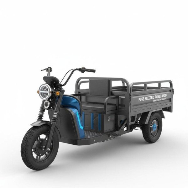 Quality Hydraulic Braking Front Shock Absorber Electric Cargo Tricycle Offering Pure Electric Range 65Km And Above For Urban Logistics for sale
