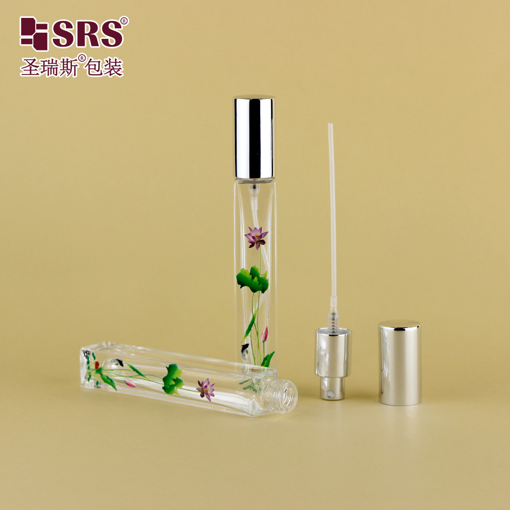 Quality GSB2-10ML Square Luxury High End Thick Bottom Clear Transparent Glass Bottle for sale
