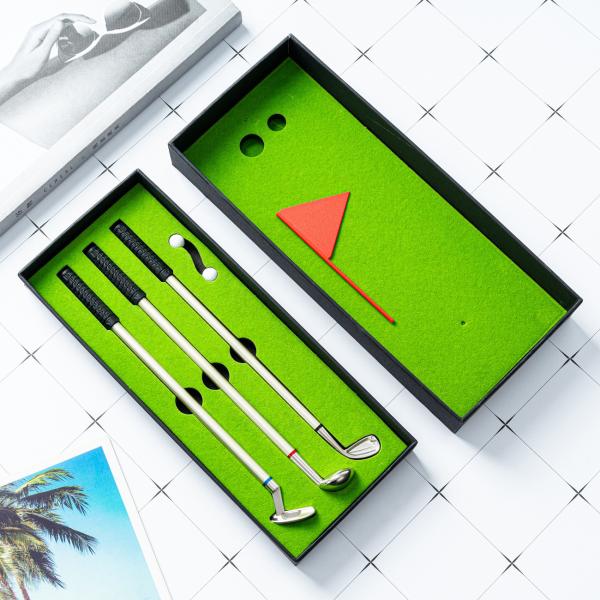 Quality Fashion Elegant Golf Promotional Pen Set 0.7mm Metal Ball Pen Functional Stationery for sale