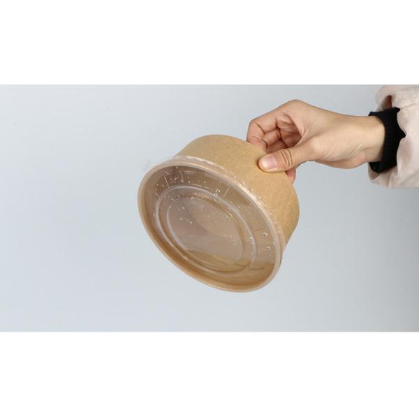 Quality 750ml Kraft Single Wall compostable large paper bowls with lid for sale