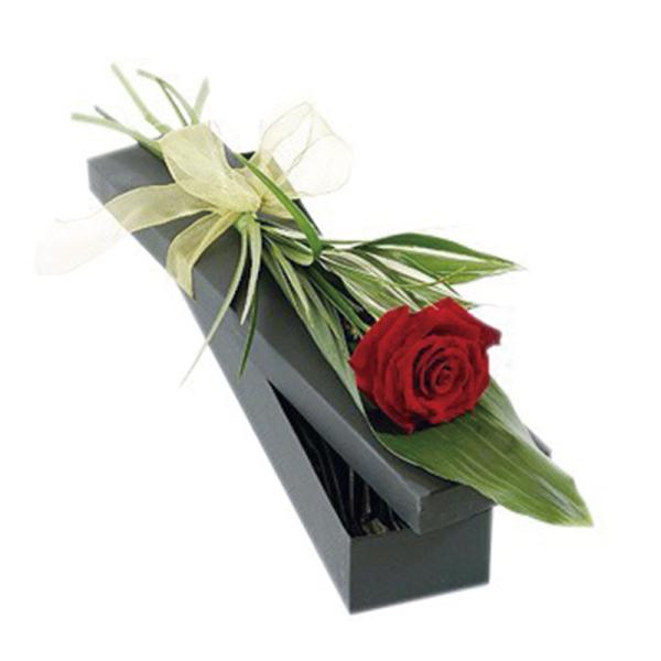 Quality Rectangular 1200g Glossy Lamination Long Stem Rose Flower Box for sale
