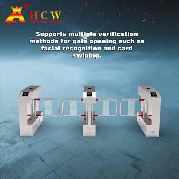 Quality HCW 1.2m Length Face Recognition Turnstile Waterproof 57cm Lane Width for sale