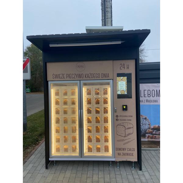 Quality Custom Cooling Locker 24H Outdoor Bread Vending Machine with Card Reader Payment for sale