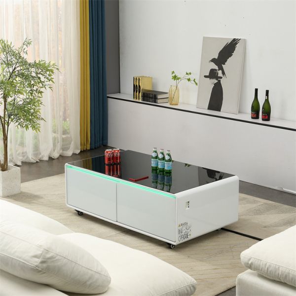 Quality Living Furniture Modern Coffee Table with Refrigerator Speaker and Wireless for sale