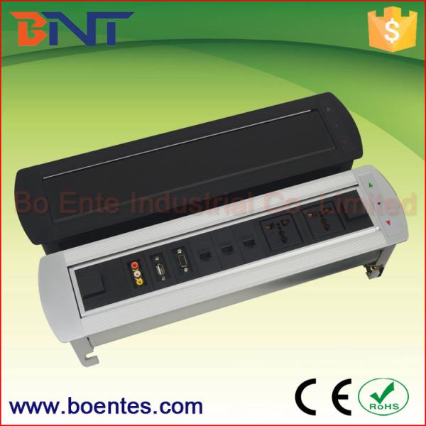 Quality USB / RJ45 / VGA Rotating Power Socket Tabletop Interconnect Box for sale